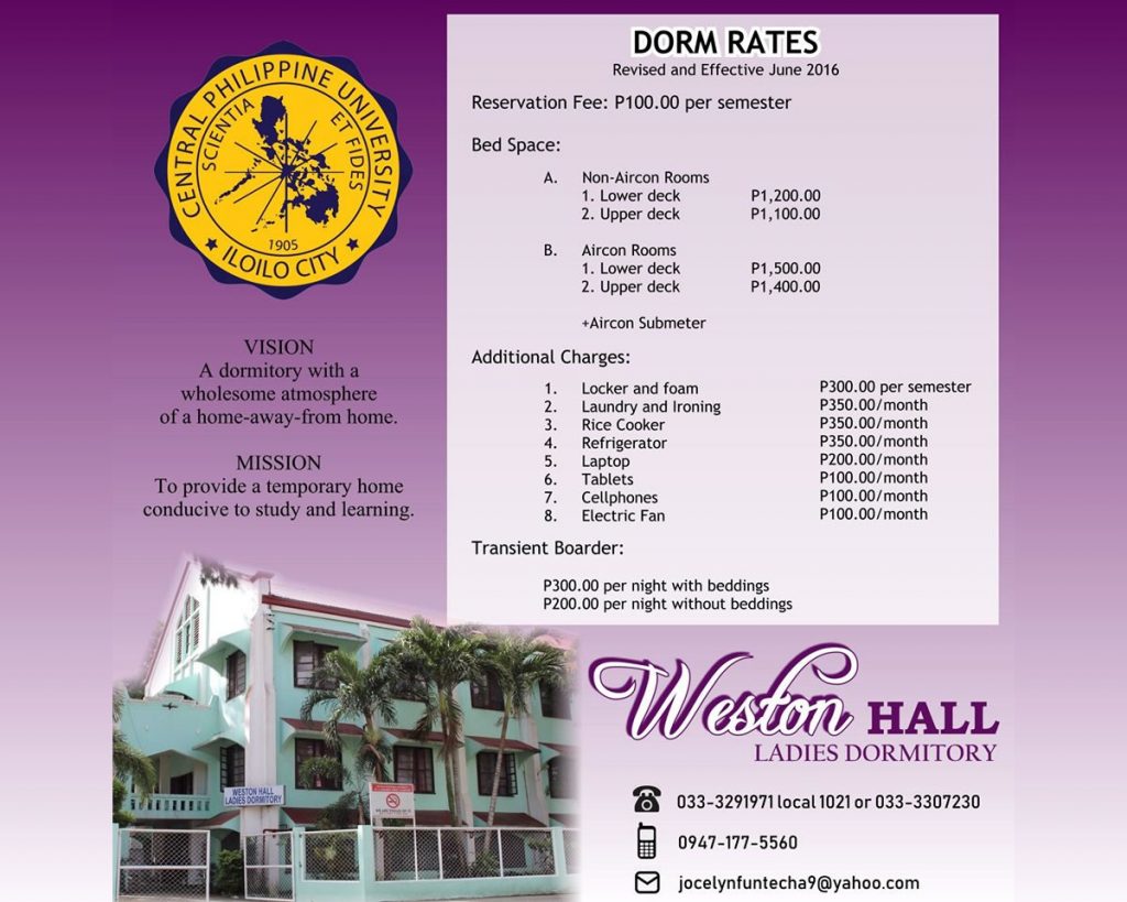 Weston Hall Ladies Dormitory - Central Philippine University