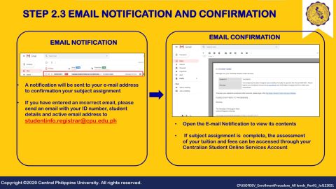 ENROLLMENT PROCESS FLOW ALL LEVELS - Central Philippine University