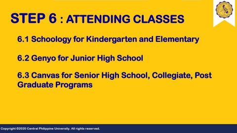 ENROLLMENT PROCESS FLOW ALL LEVELS - Central Philippine University