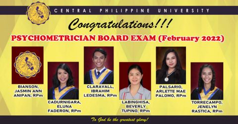 PSYCHOMETRICIAN BOARD EXAM (February 2022) - Central Philippine University