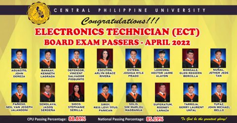 ELECTRONICS TECHNICIAN (ECT) BOARD EXAM PASSERS - APRIL 2022 - Central Philippine University