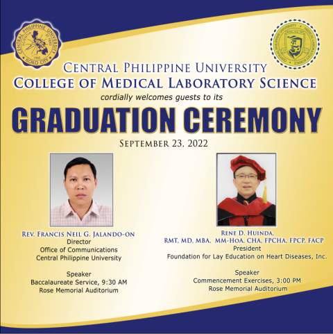 CPU College of Medical Laboratory Science will hold a Graduation ...