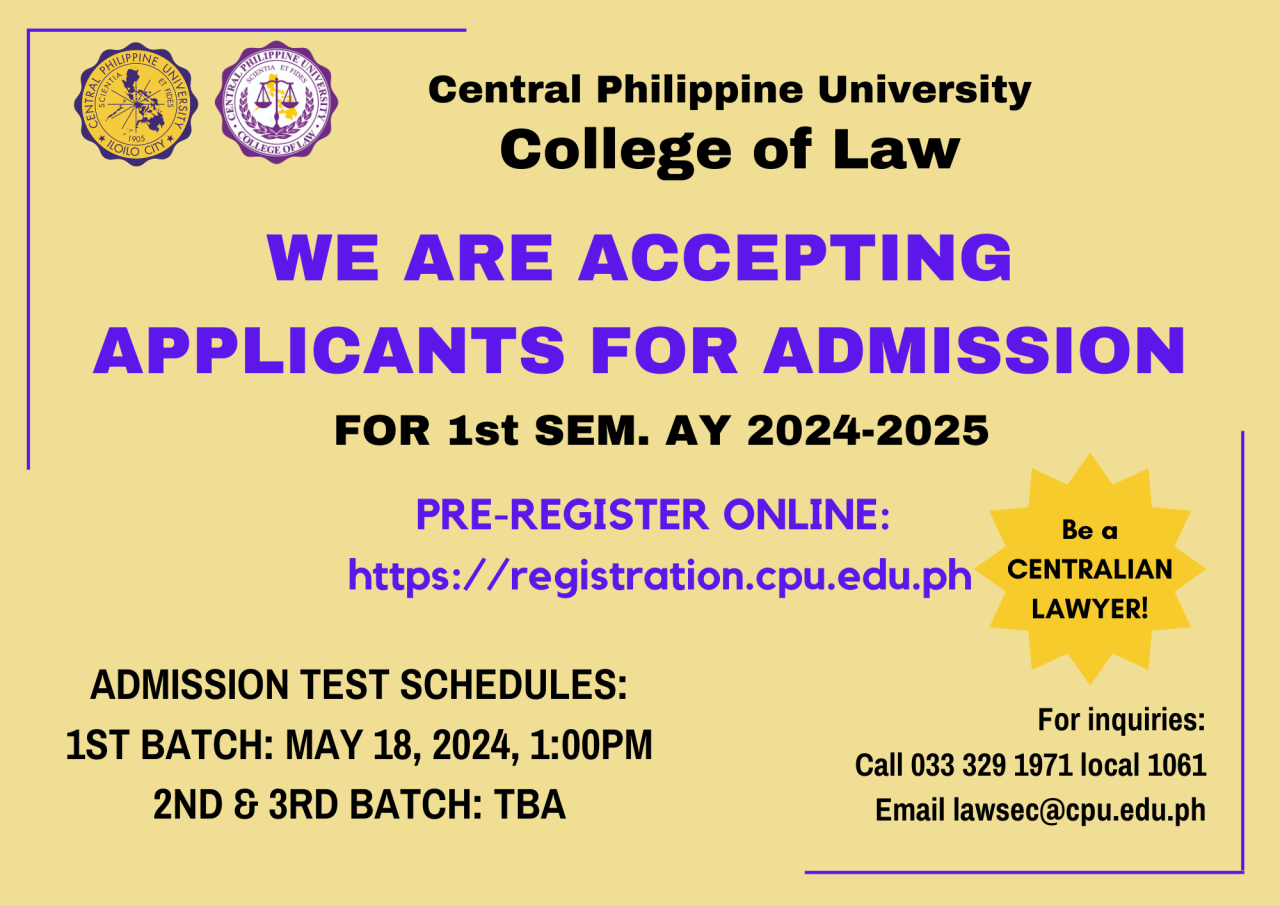 Admission Procedure - Central Philippine University
