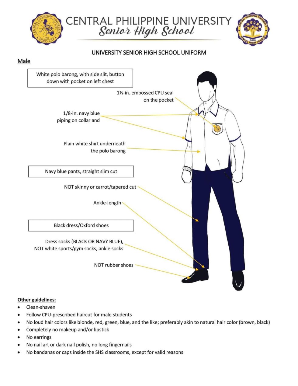 UNIVERSITY SENIOR HIGH SCHOOL UNIFORM - Central Philippine University