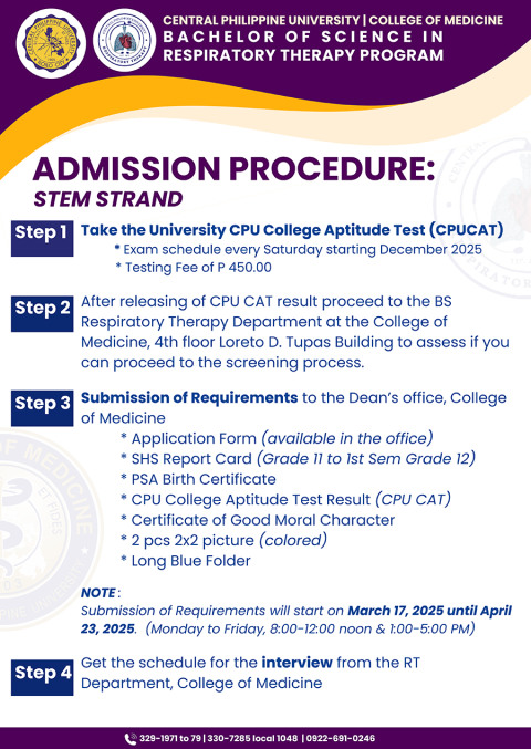 Admission Procedure - Central Philippine University