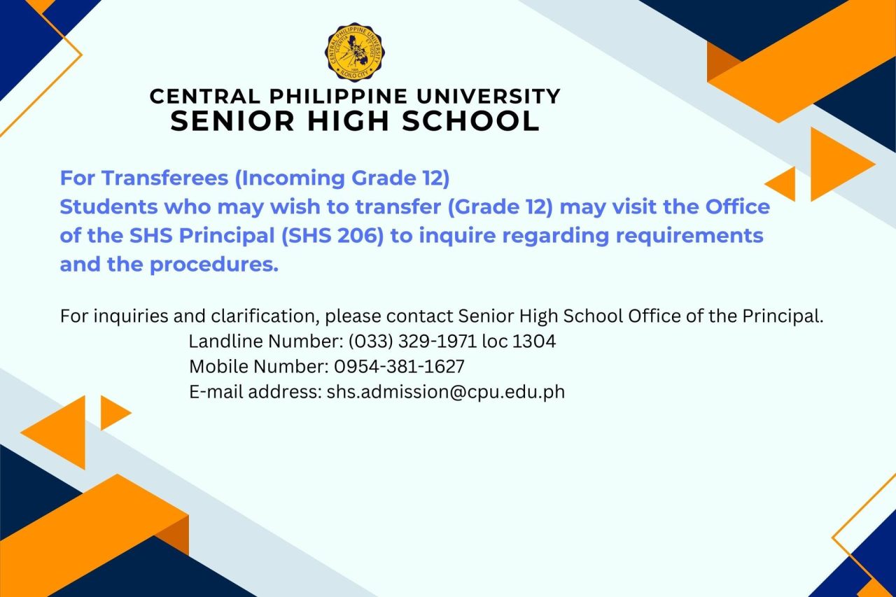 Admission Procedure - Central Philippine University