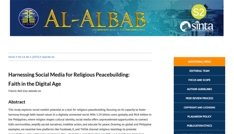 Indonesian Journal publishes ‘Harnessing Social Media for Religious ...