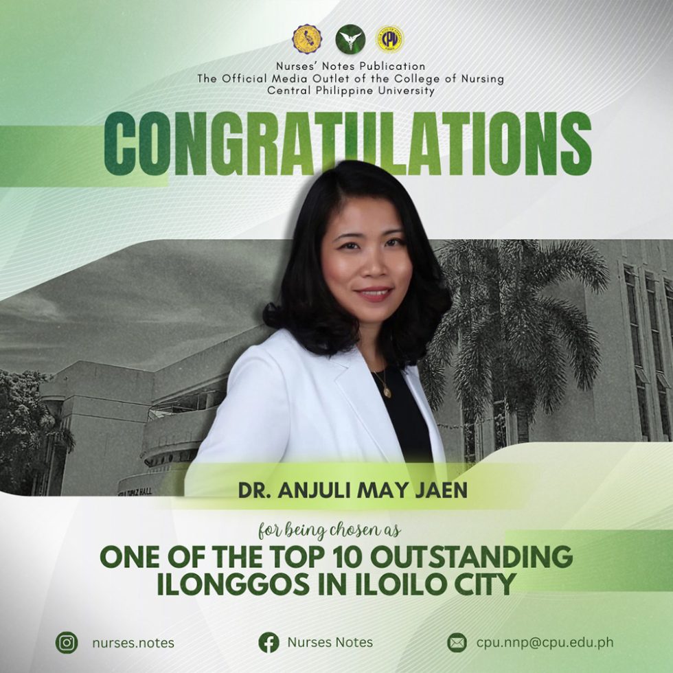 Dr. Anjuli May P. Jaen, CPU College of Nursing Alumna, named one of Iloilo’s Outstanding ...