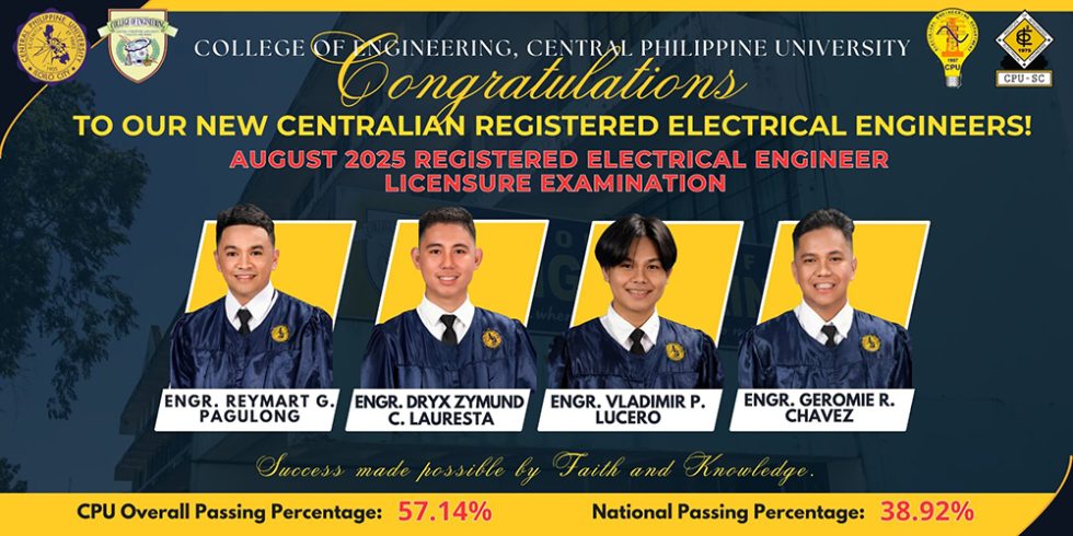 4 Centralians pass August 2025 Registered Electrical Engineer Licensure ...