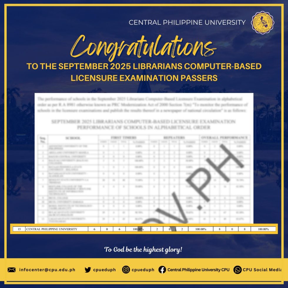 CPU clinches 100% passing rate in the September 2025 Computer-Based ...