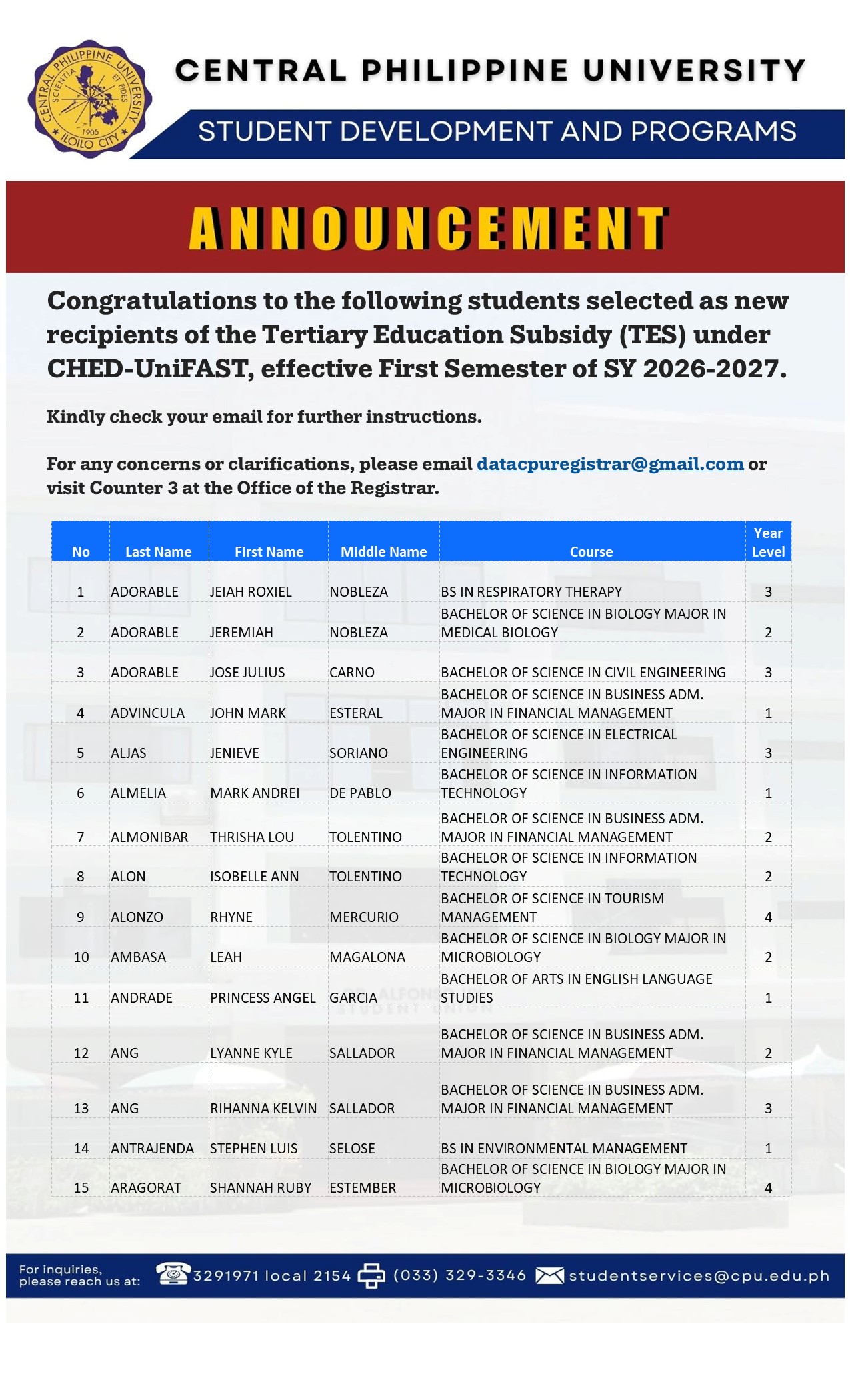 Tertiary Education Subsidy (TES) under CHED-UniFAST (SY 2026-2027 ...